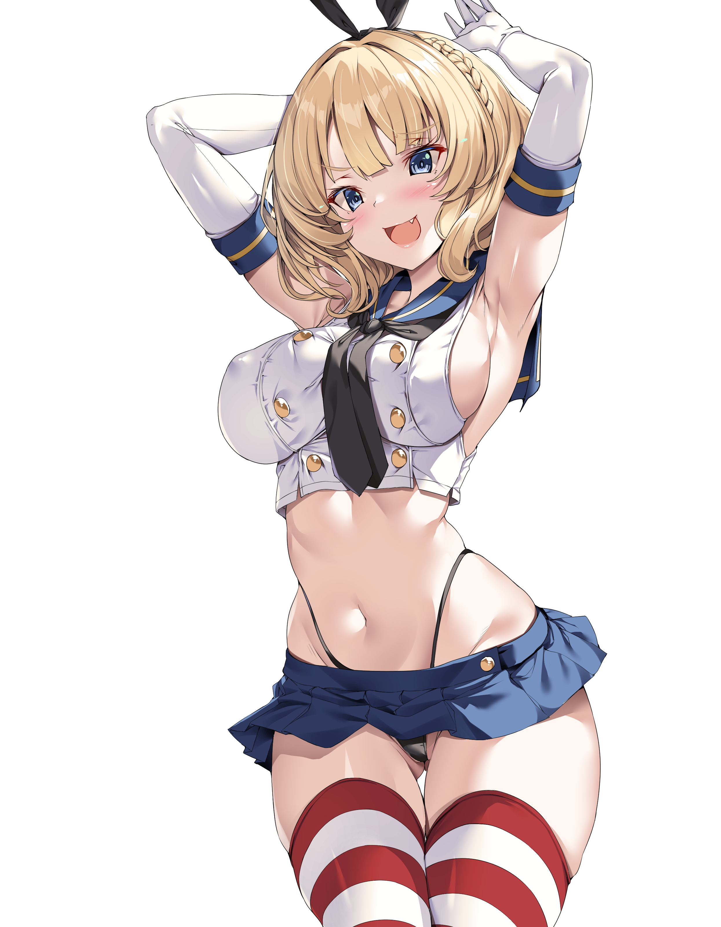 Rule 34 Braided Braided Hair Bunny Ears Detached Sleeves Looking At