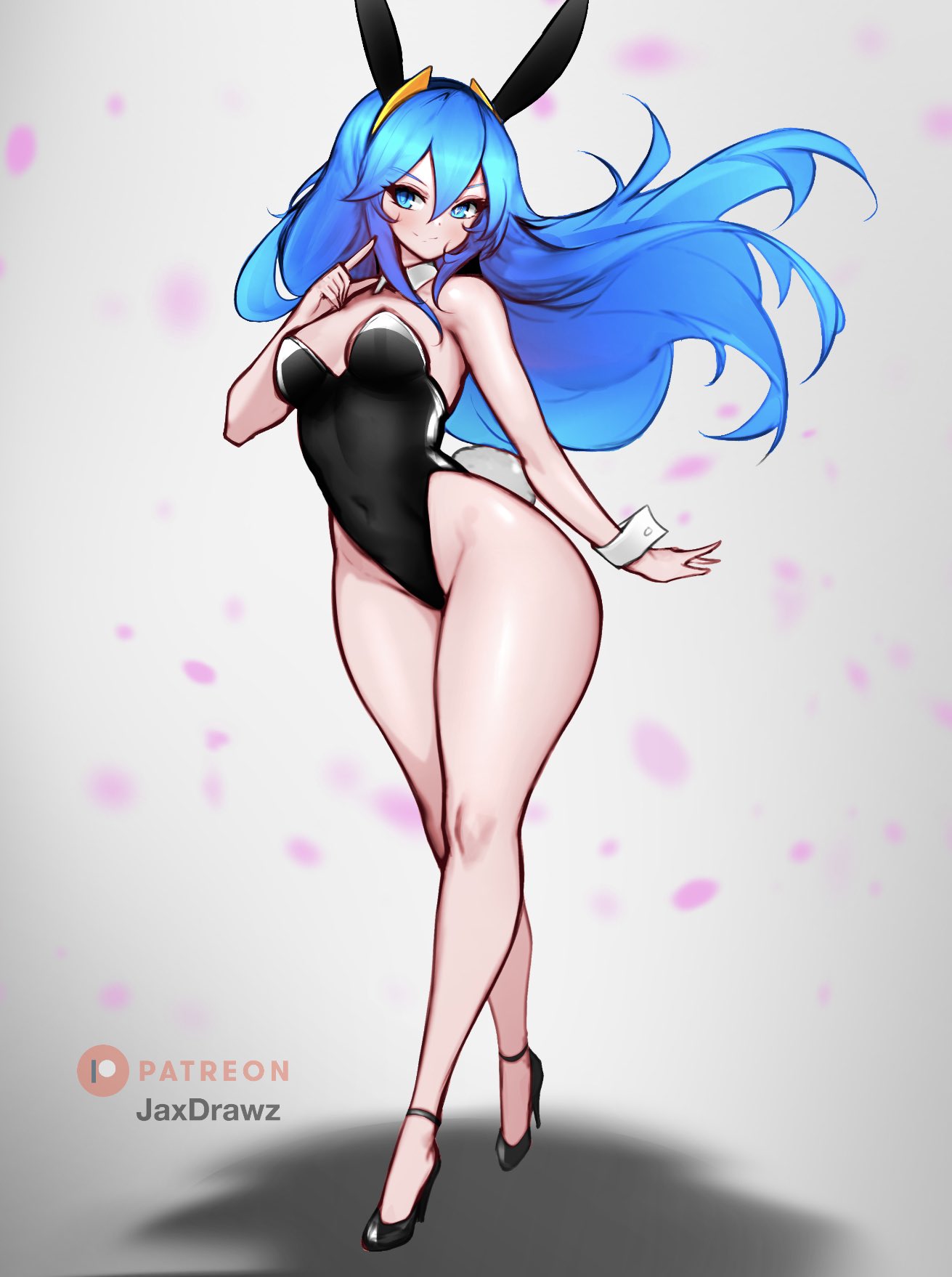 Rule 34 1girls Bare Legs Blue Eyes Blue Hair Breasts Female Female 1689
