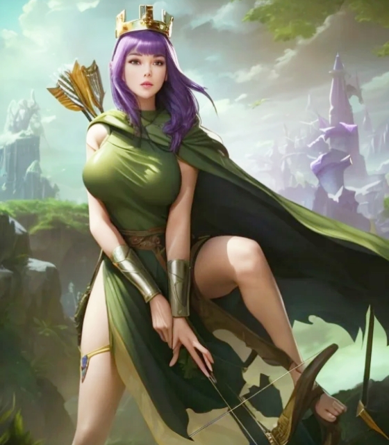 Rule 34 Ai Generated Archer Queen Clash Of Clans Arrows Barefoot Big Breasts Breasts Busty