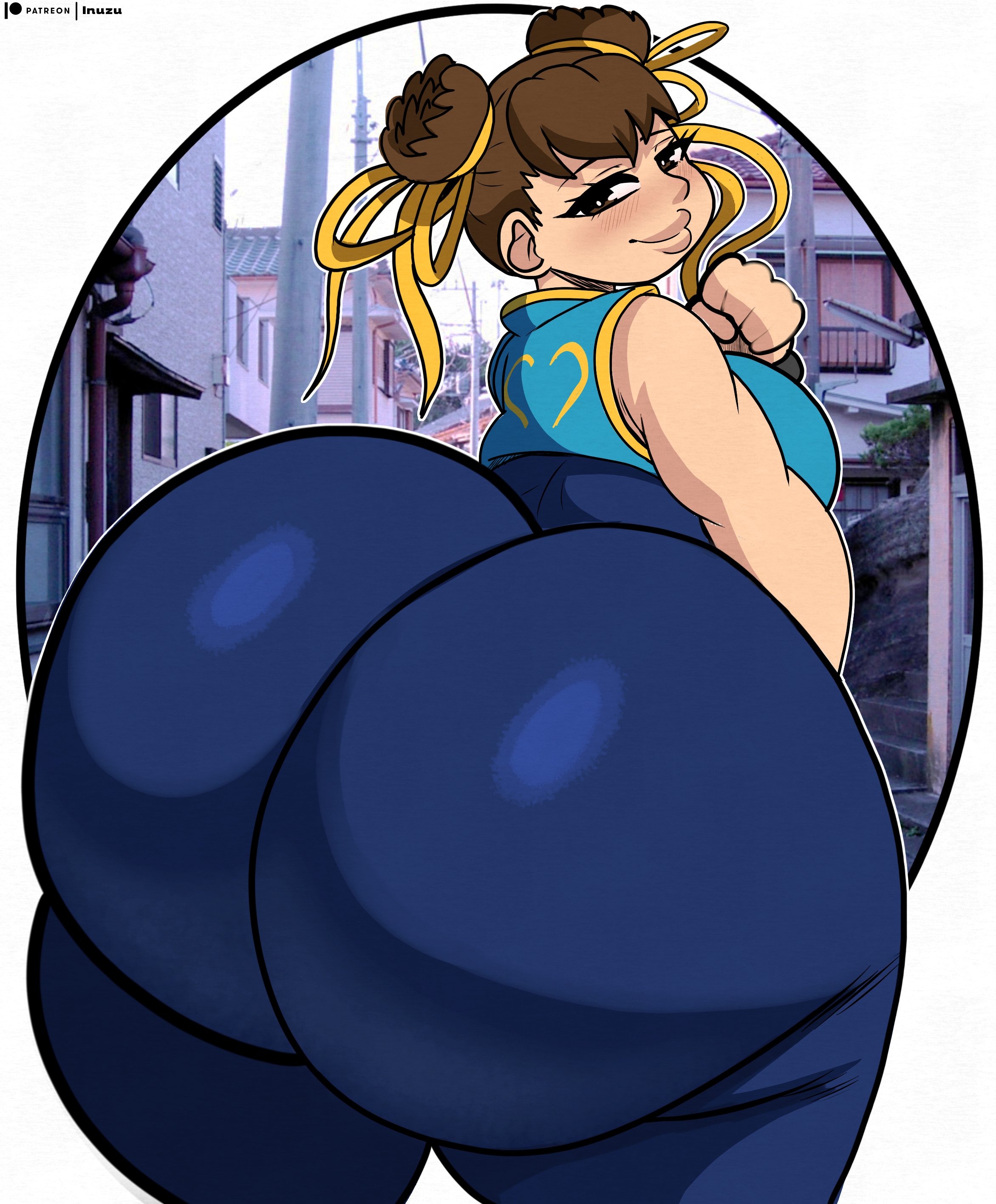 Rule 34 Asian Ass Big Ass Blush Brown Eyes Brown Hair Bun Hair Capcom Chun Li Dumptruck Ass