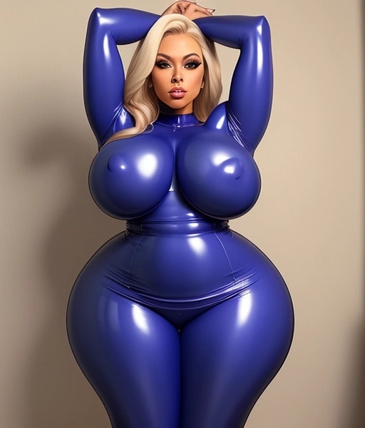 Rule 34 Ai Generated Bimbo Bimbo Body Blue Latex Curvaceous Huge Ass