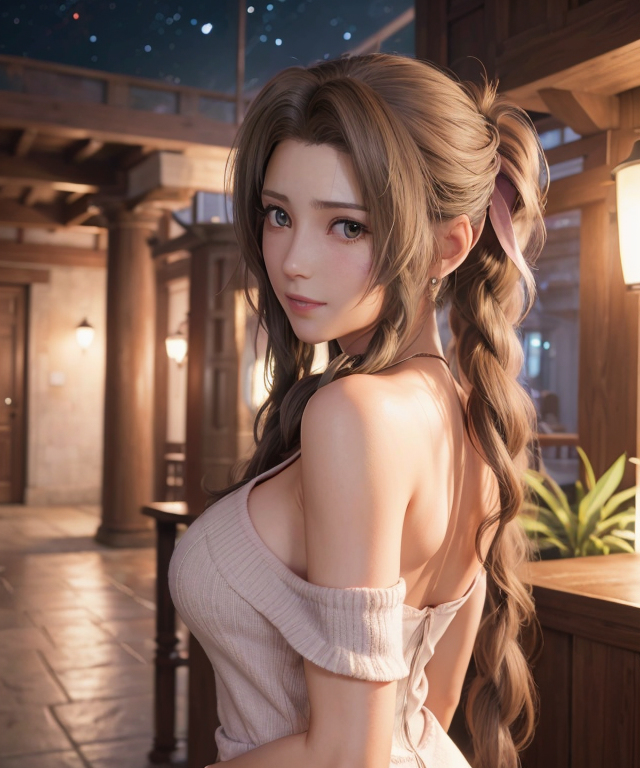Rule 34 Aerith Gainsborough Ai Generated Brown Hair Final Fantasy 0099