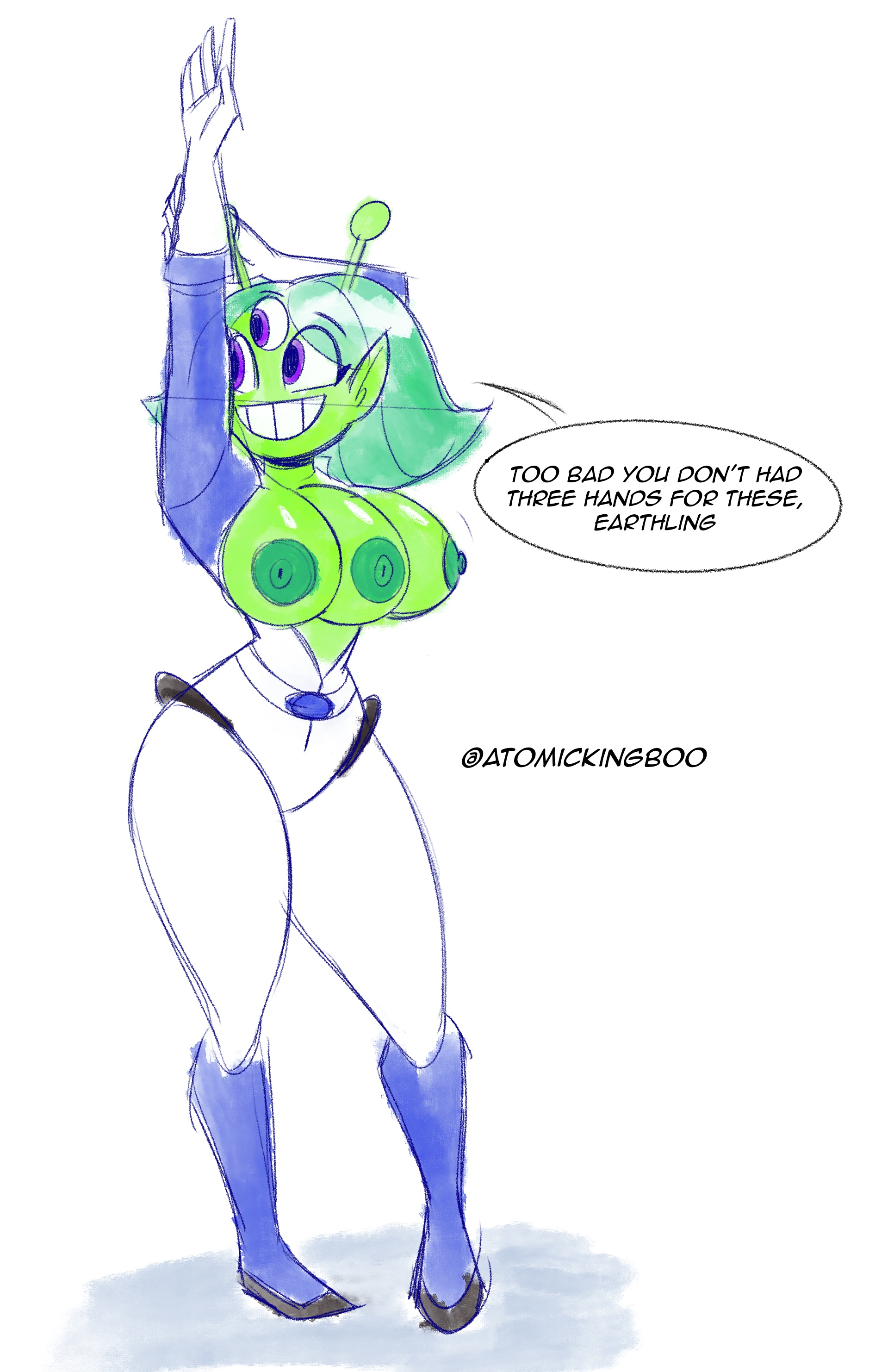 Rule 34 1girls 3 Breasts 3 Eyes Alien Alien Girl Alien Humanoid 3444