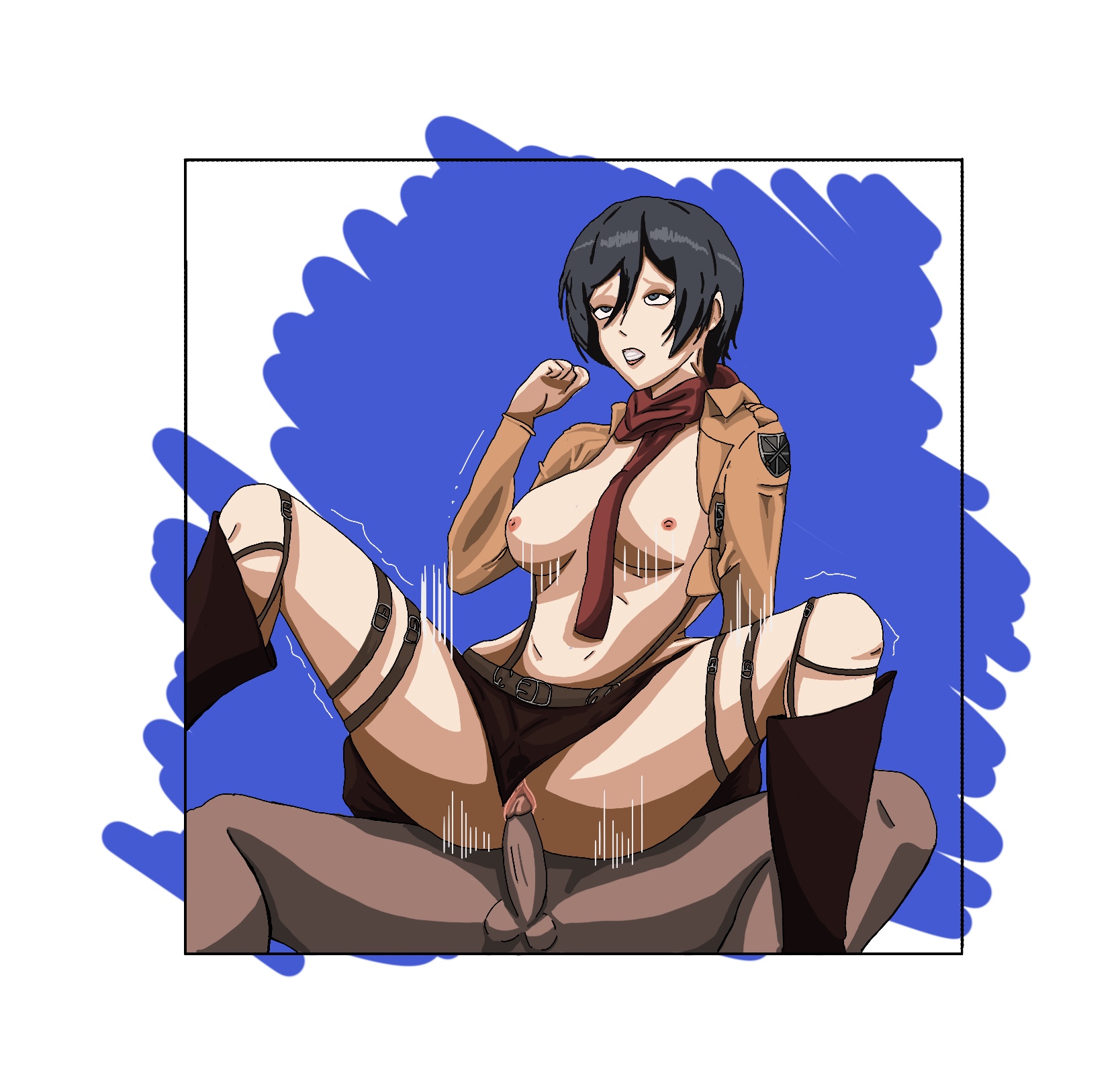 Rule 34 1boy 1girls Attack On Titan Dark Skinned Male Half Naked 3363