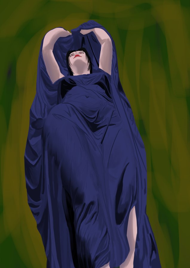 Rule 34 Black Hair Blue Dress From Below Underboob 8686741 1504