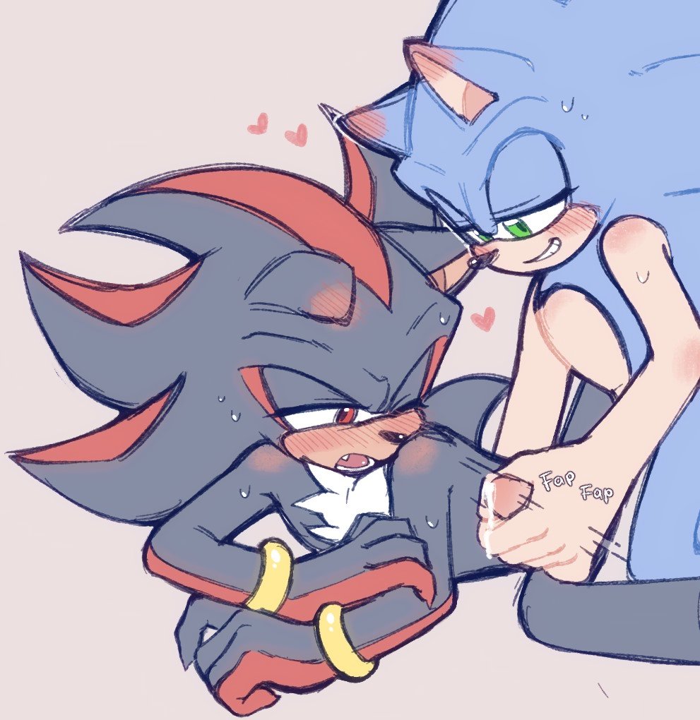 Rule 34 Blush Gay Gay Sex Hedgehog Hedgehog Humanoid Jerkingoff Male Only Masturbation Shadow