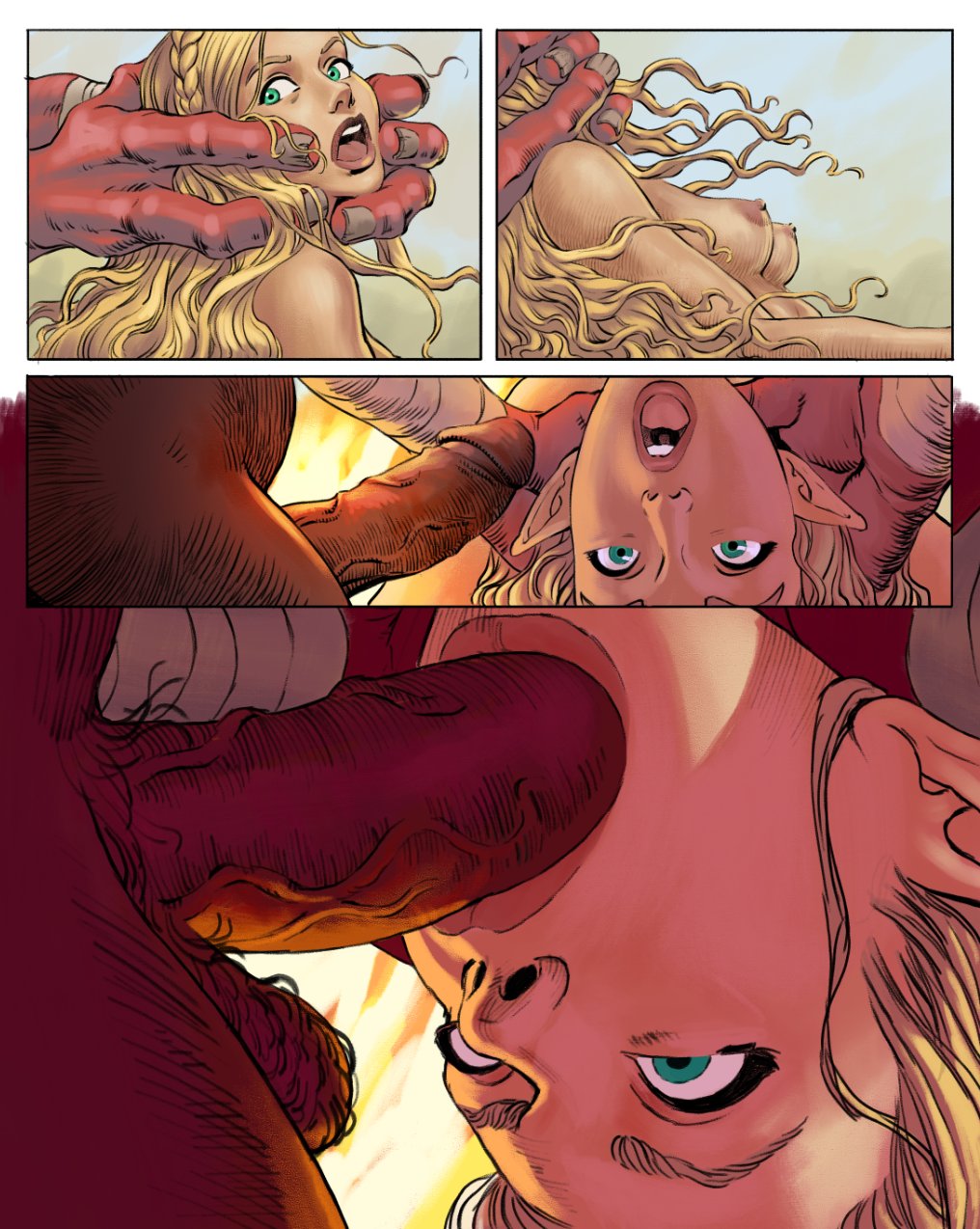 Rule 34 Blonde Hair Bokoblin Breath Of The Wild Campfire Comic