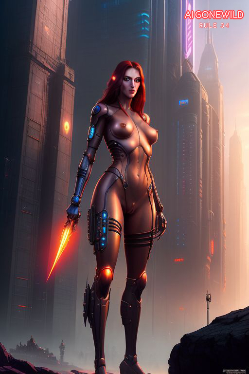 Rule 34 Ai Generated Breasts Cybernetic Arm Cybernetic Limb Cybernetics Cyberpunk Neon Lights