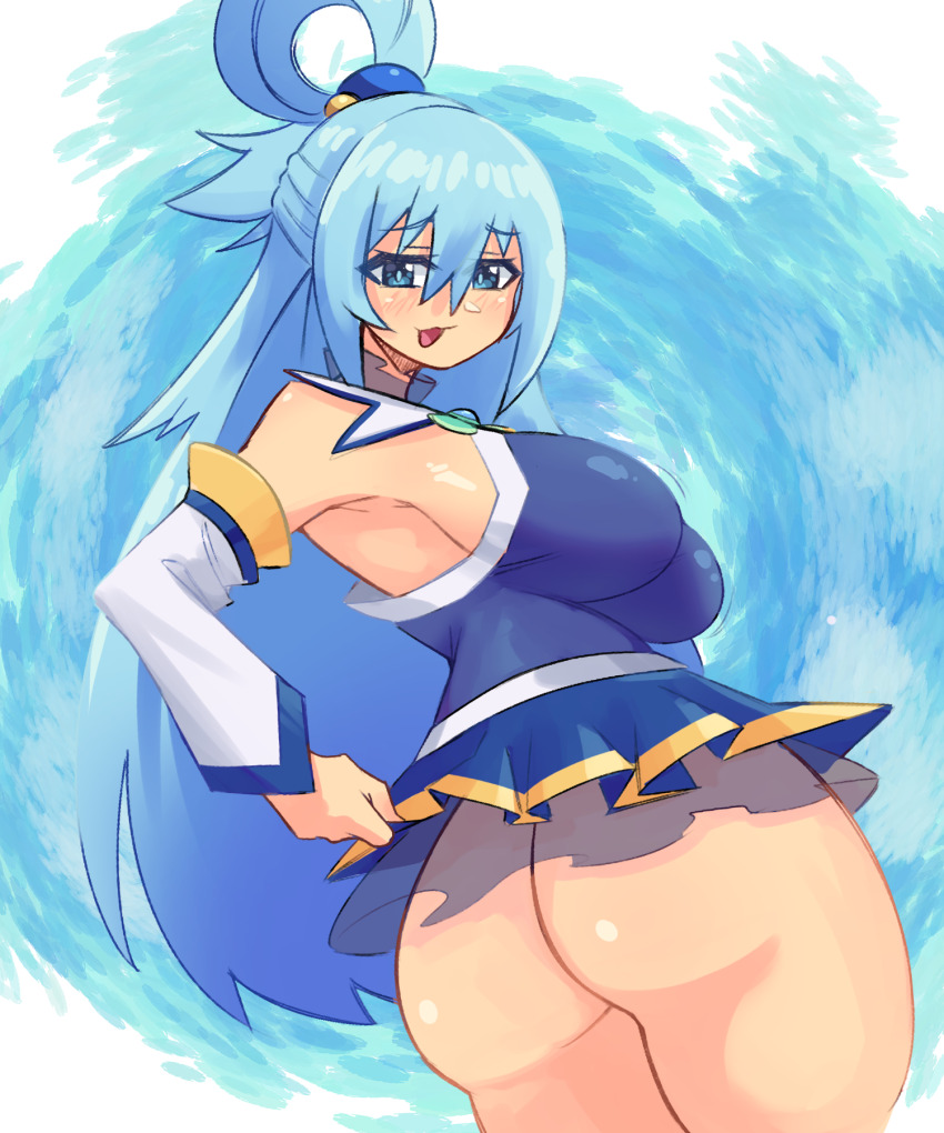 Rule 34 1girls Aqua Konosuba Armpits Ass Big Ass Big Breasts Blue