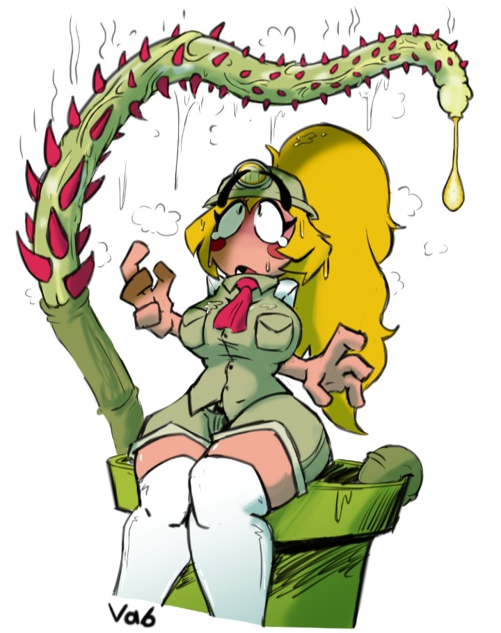 Rule 34 Algob4v Before Sex Big Thighs Blonde Hair Crossed Legs Goombella Green Shorts Implied