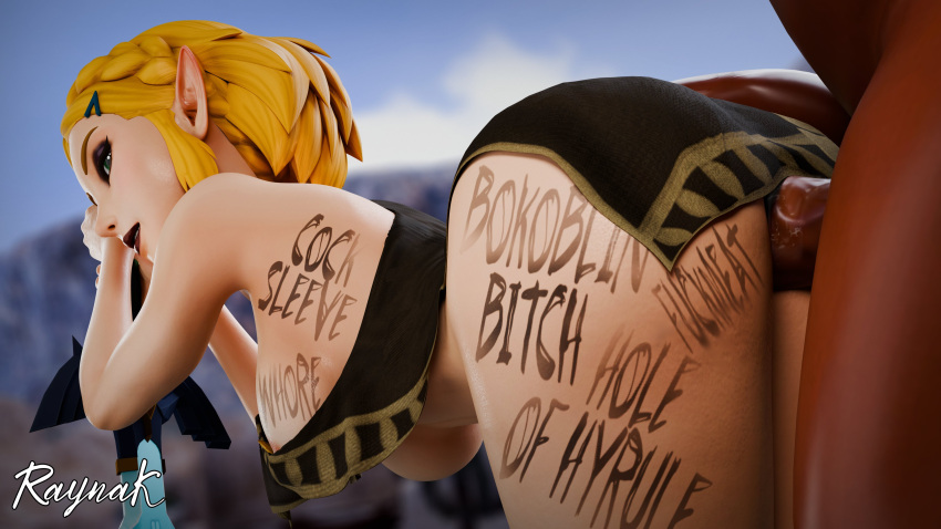 Rule 34 1girls 3d Bent Over Blonde Hair Body Writing Bokoblin Bokoblin Breath Of The Wild