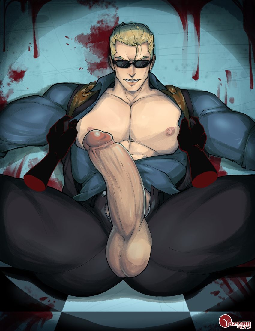 Rule 34 2023 Albert Wesker Balls Bara Big Balls Big Penis Blonde Hair Capcom Clothing Daddy