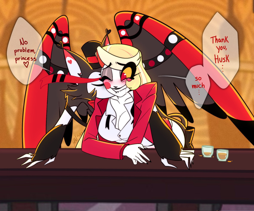 Rule 34 1boy 1girls Behind The Counter Biting Lip Blonde Hair Blush 2384