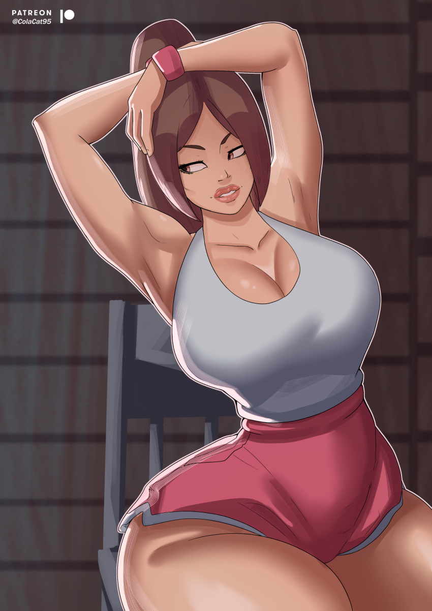 Rule 34 Big Breasts Booty Shorts Breasts Brown Hair Capcom Casual 3985