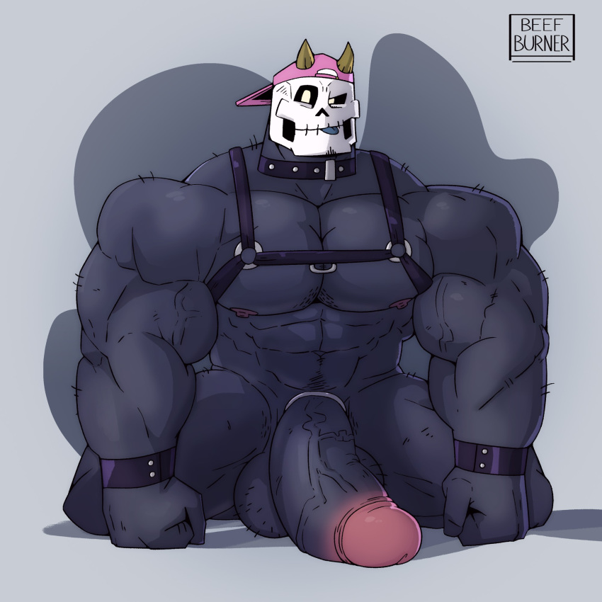 Rule 34 Backwards Baseball Cap Balls Bara Baseball Cap Beefburner Big Balls Big Penis Black