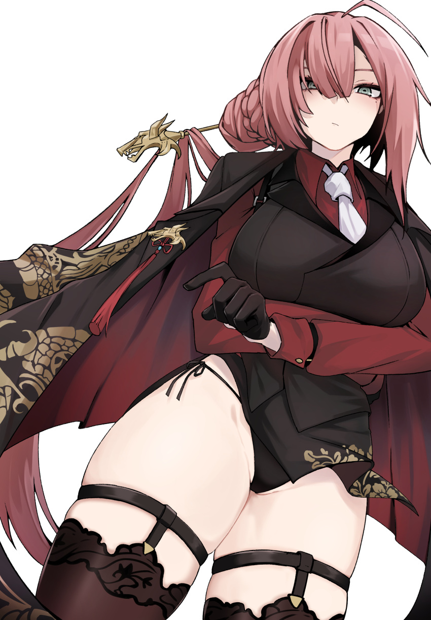 Rule 34 Absurdres Ahoge Black Gloves Black Jacket Black Panties Black