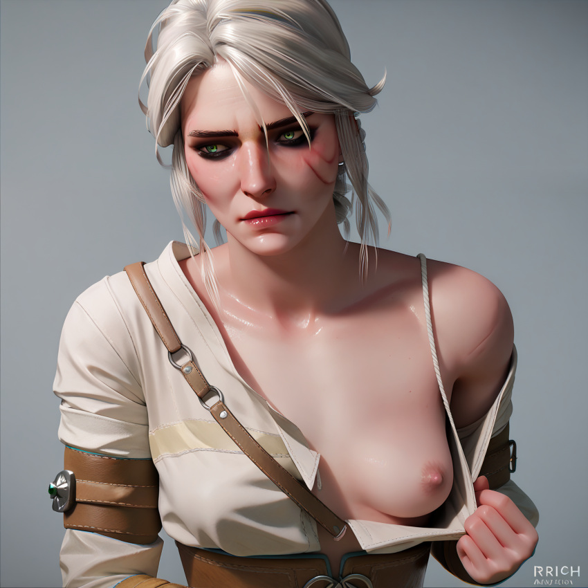 Rule 34 Ai Generated Breasts Breasts Out Ciri Female Green Eyes