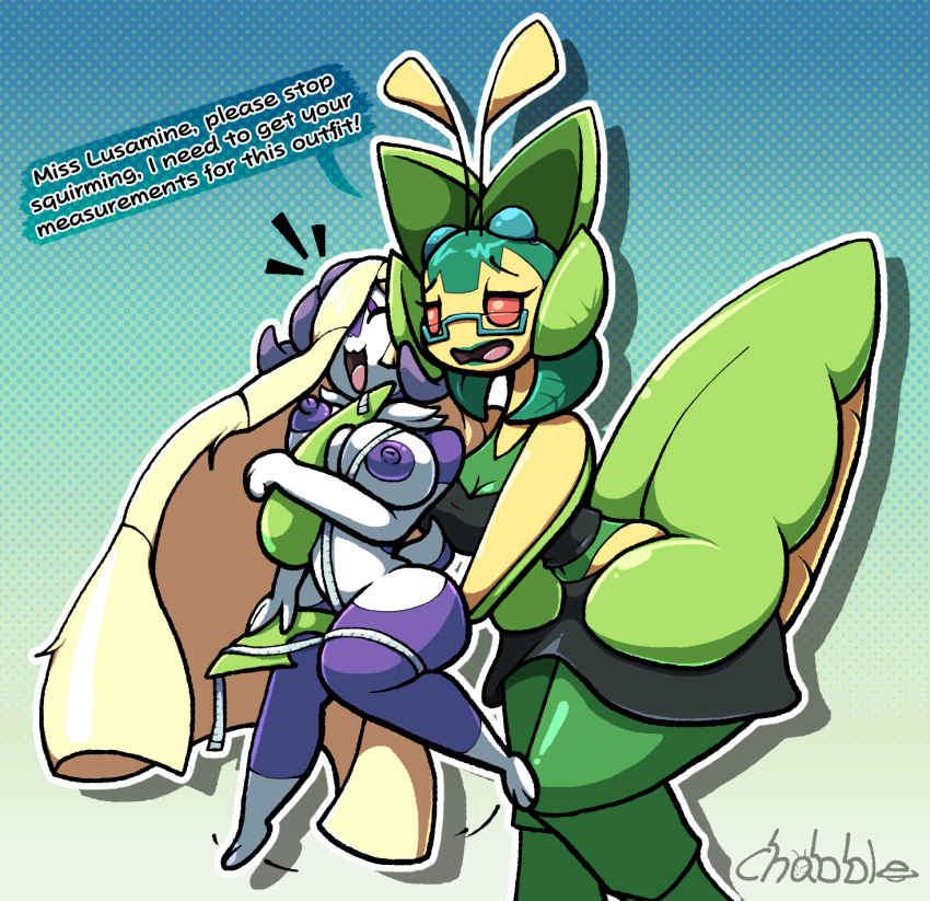 Rule 34 Anthro Chabble Female Female Focus Female Only Furry Glasses Green Hair Hair Ornament