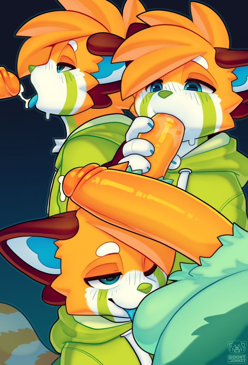 Rule 34 Ailurid Anthro Ball Licl Balls Blue Eyes Bodily Fluids Clothed Clothing Cum Cum In