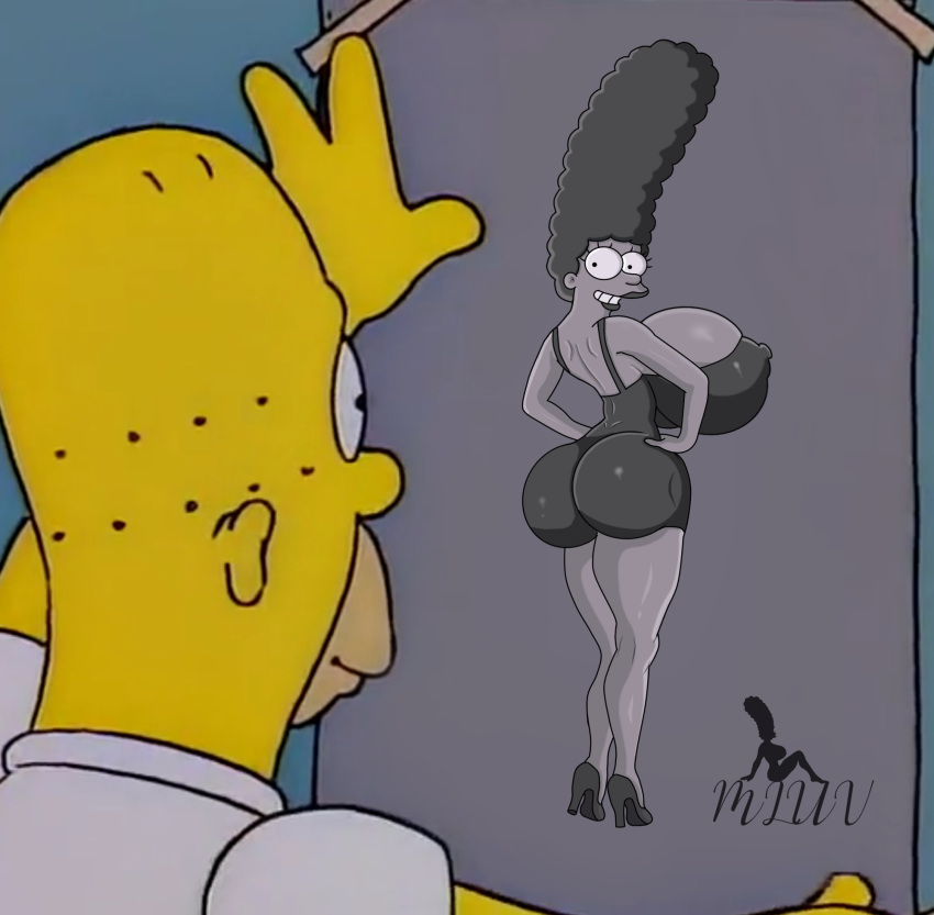 Rule 34 Homer Simpson Huge Breasts Marge Simpson Milf Mluv Pin Up The Simpsons 12394047