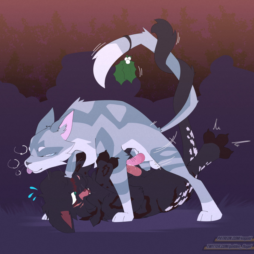 Rule 34 All Fours Balls Blep Claws Domestic Cat Duo Entwined Tails Felid Feline Felis Feral