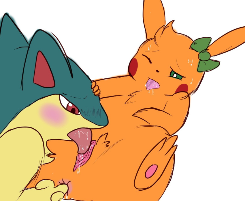 Rule 34 Ambiguous Gender Cunnilingus Eroborus Female Fingering Nintendo Oral Oral Sex Pikachu