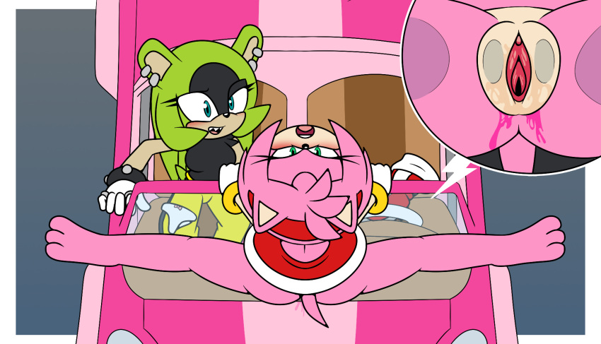 Rule 34 Afrosoricid Amy Rose Anthro Barefoot Being Watched Blush Bodily Fluids Boots Car Sex