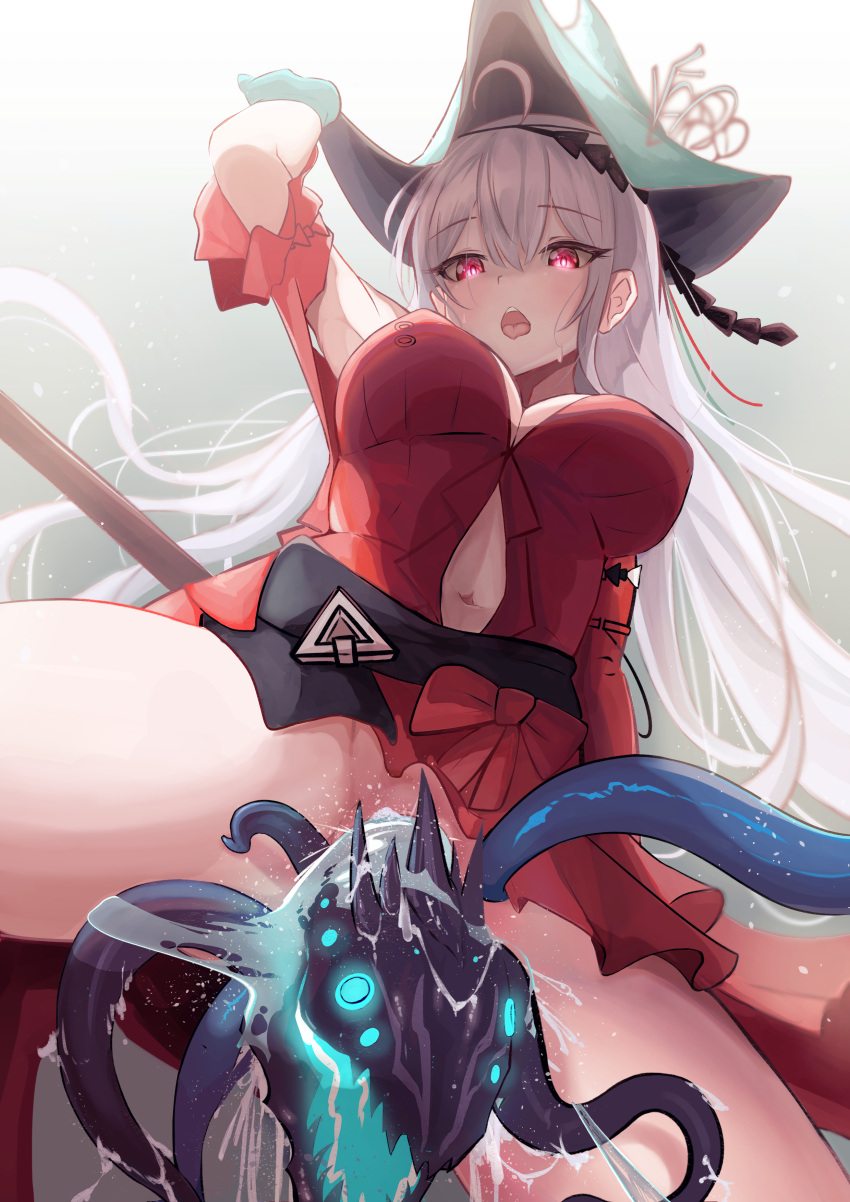 Rule 34 Ahoge Anus Aqua Headwear Arknights Bangs Bare Shoulders Blush Breasts Clothing