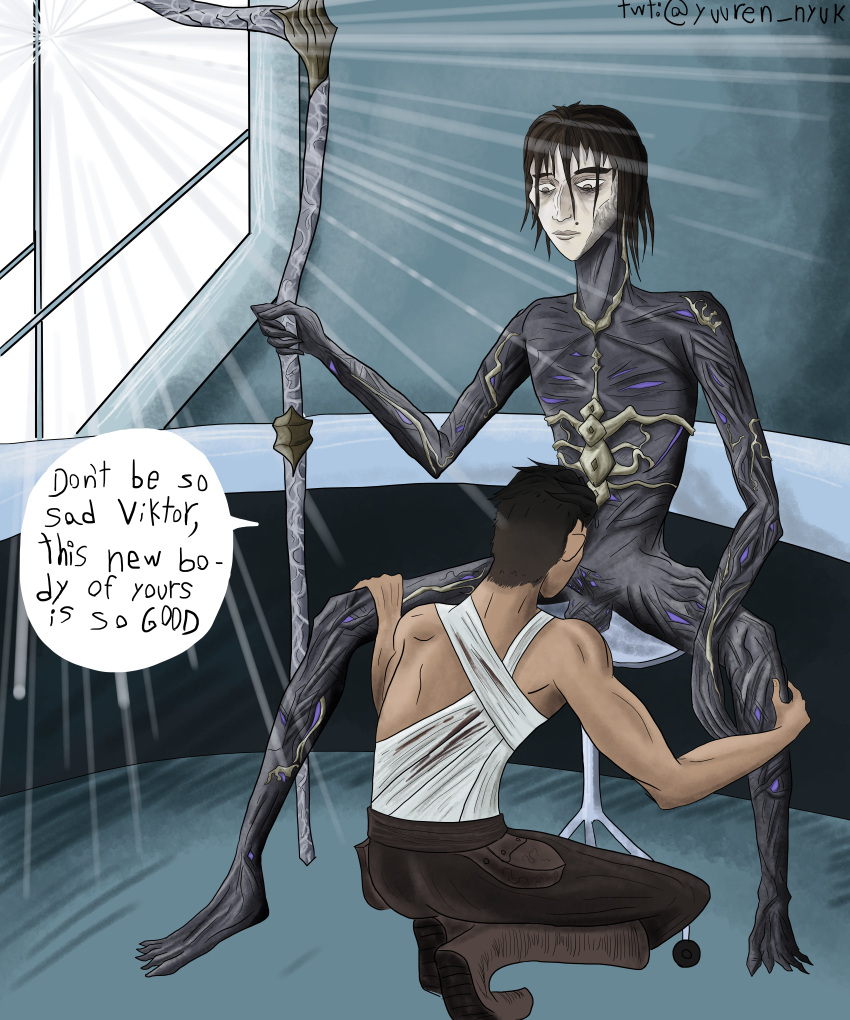 Rule 34 Arcane Arcane Jayce Arcane Viktor Bandage Bandages Blowjob Brown Hair Brown Skin
