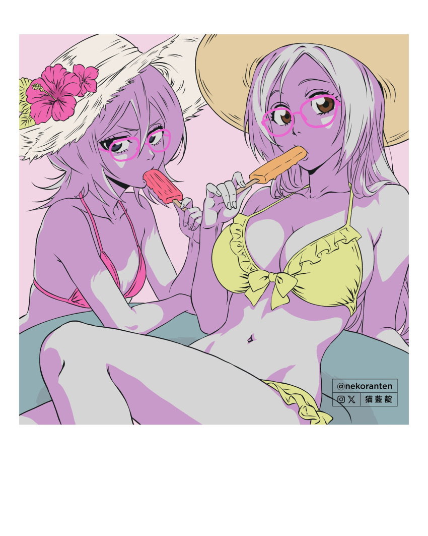 Rule 34 2girls Big Breasts Bikini Bleach Breasts Busty Cleavage Curvy Female Female Only