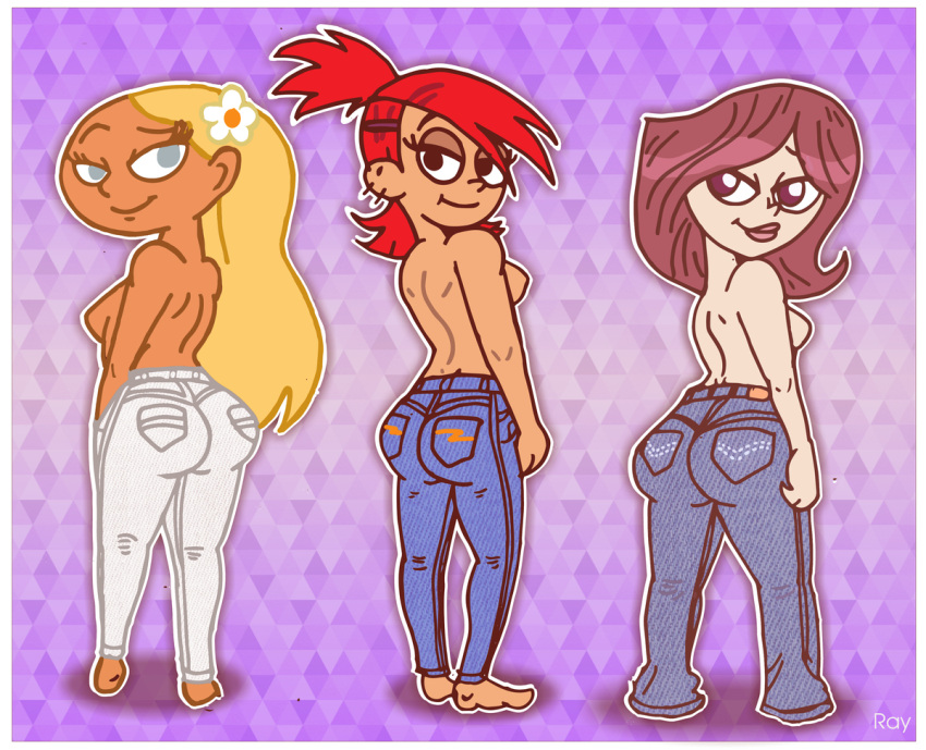 Rule 34 3girls Blonde Hair Cartoon Network Crossover Dan Vs Elise