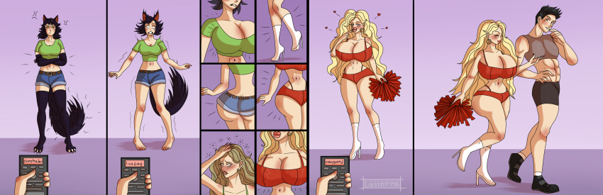 Rule 34 Before And After Bimbofication Black Hair Blonde Hair Brain