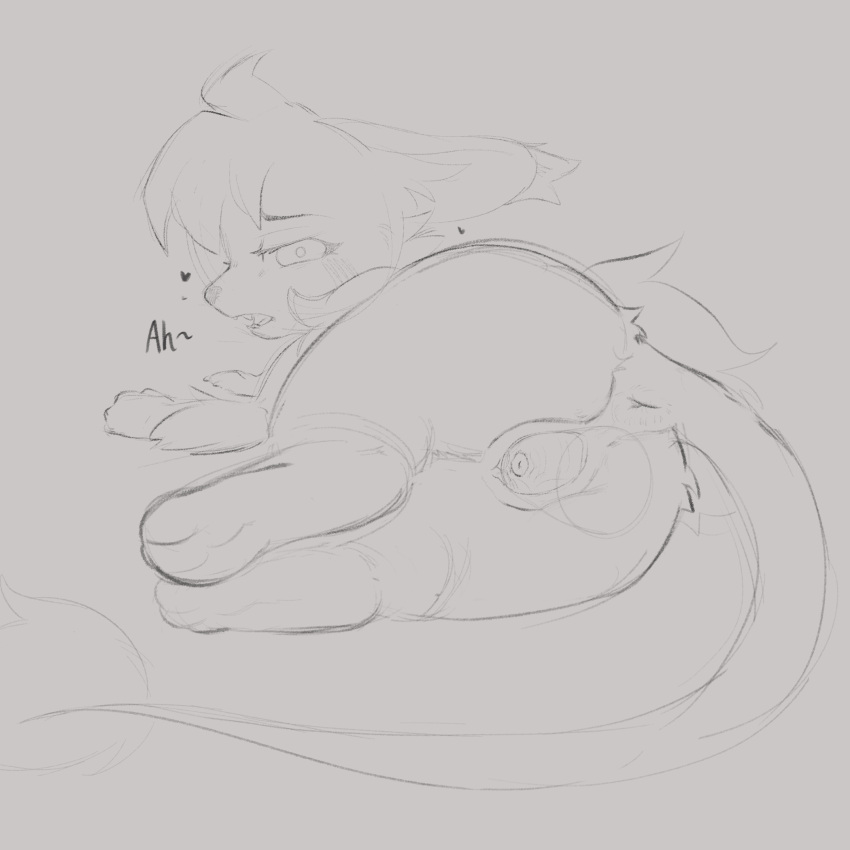 Rule 34 Anus Blush Duo Ears Down Feet Female Genitals Hi Res Looking Back Monochrome Paws