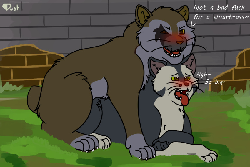 Rule 34 Bluebeard Felidae Blush Claws Detailed Background Dialogue Domestic Cat Duo Eye Scar