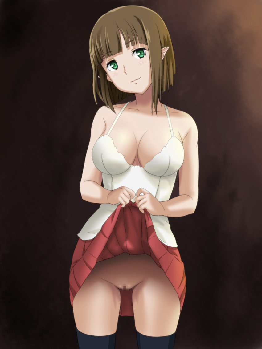 Rule 34 Bare Arms Bare Shoulders Blush Bottomless Breasts Brown Hair
