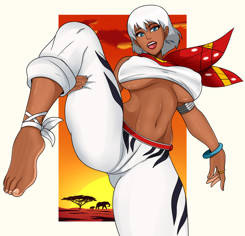 Rule 34 Big Breasts Capcom Dark Skin Elena Street Fighter Feet Grey