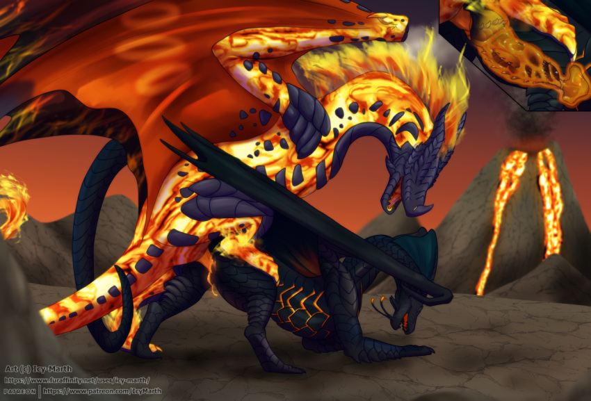 Rule 34 Close Up Dragon European Mythology Female Feral Genitals Icy Marth Internal Knot Lava