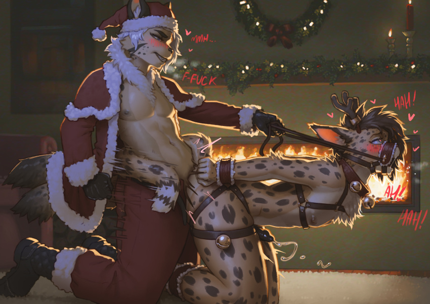 Rule 34 Absurd Res Anal Anthro Bell Bell Harness Bodily Fluids Christmas Clothing Costume Cozy