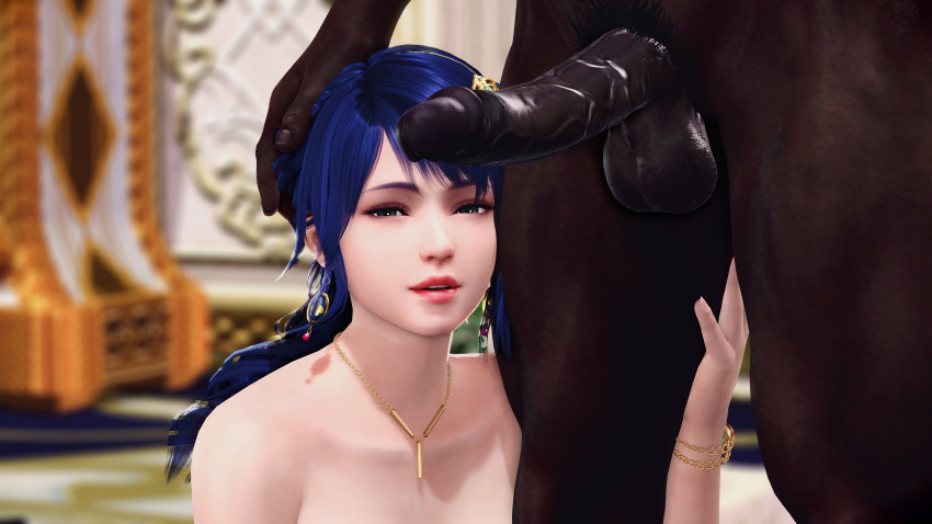Rule 34 1boy 1girls 3d Blue Hair Dark Skinned Male Dark Skin Dead Or 9226