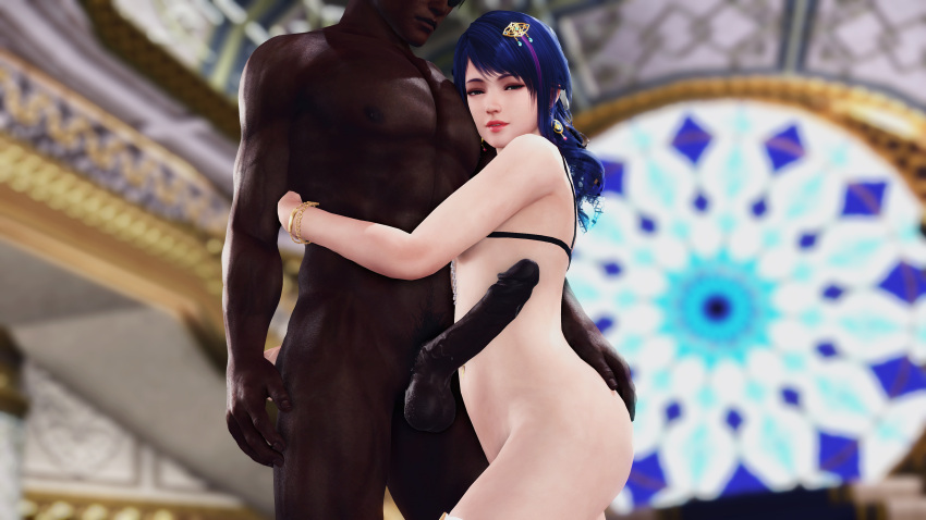 Rule 34 1boy 1girls 3d Blue Hair Dark Skinned Male Dark Skin Dead Or 0765