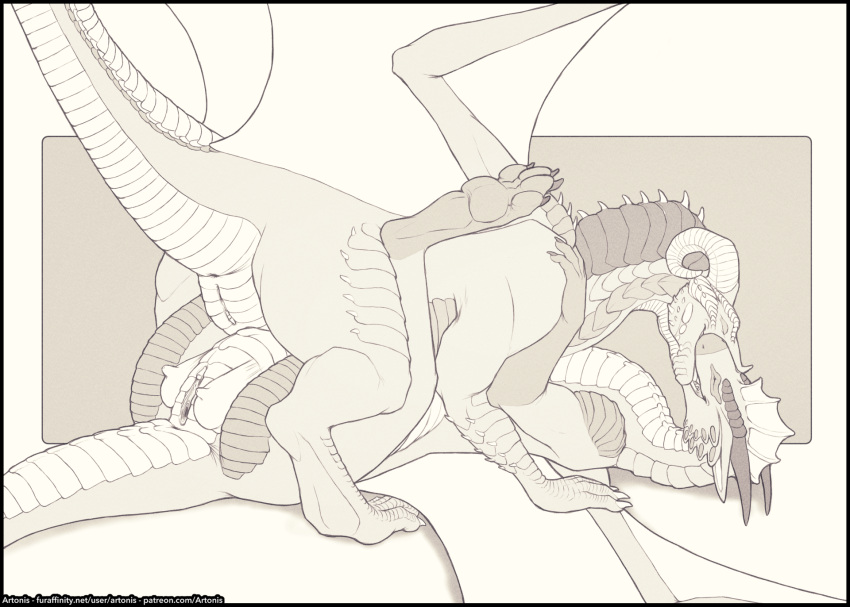 Rule 34 Anus Artonis Ass Black Horn Claws Cuddling Dragon Duo Female 6452