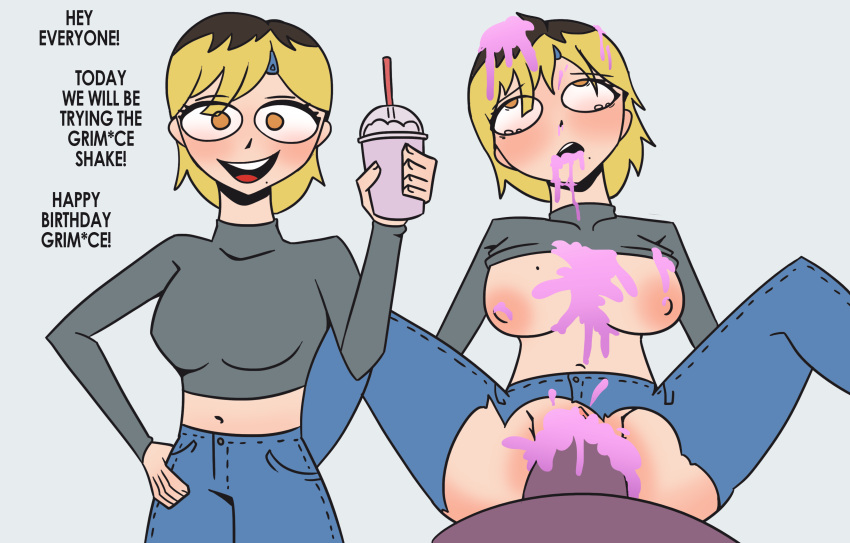Rule 34 1girls 1monster Big Breasts Blonde Hair Clothed Sex Cum