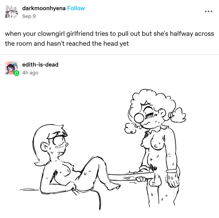 Rule 34 Awkward Awkward Situation Breasts Clown Clown Girl Comically Large Penis Comment