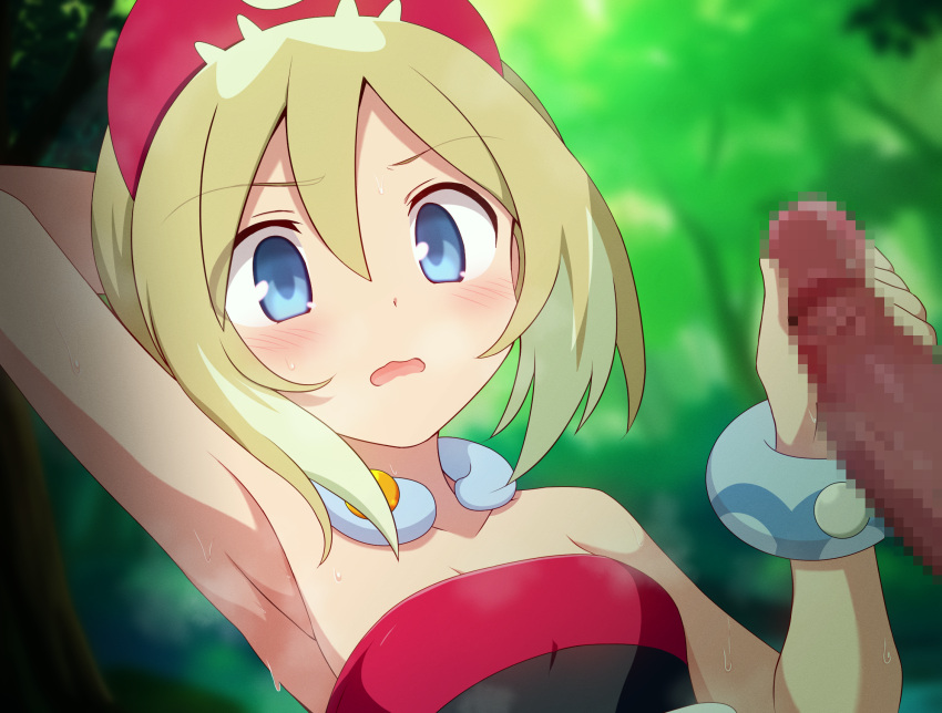 Rule 34 1boy Arm Behind Head Armpits Blonde Hair Blue Eyes Blurry 0628