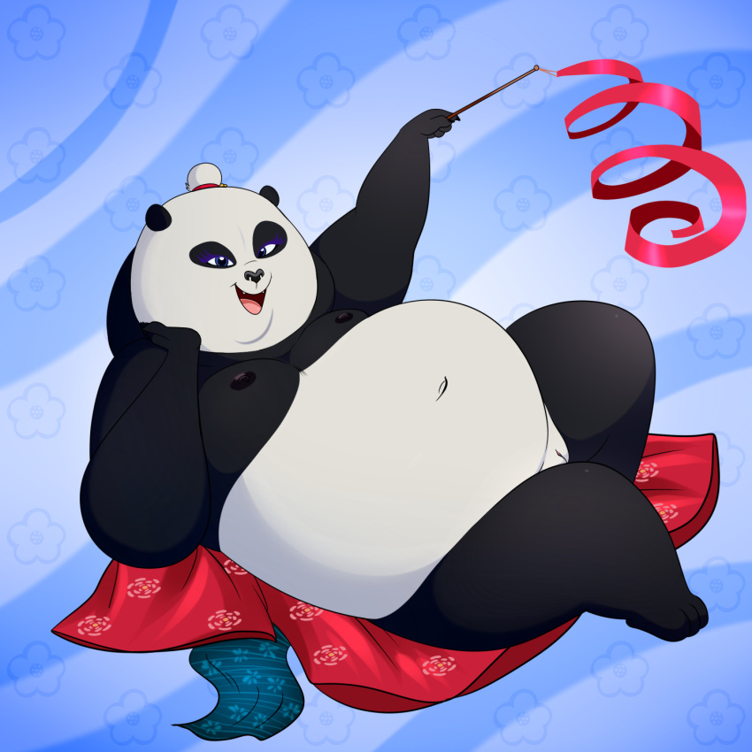 Rule 34 1girls 2018 Anthro Areola Bear Belly Black Fur Blue Eyes Breasts Chubby Dreamworks