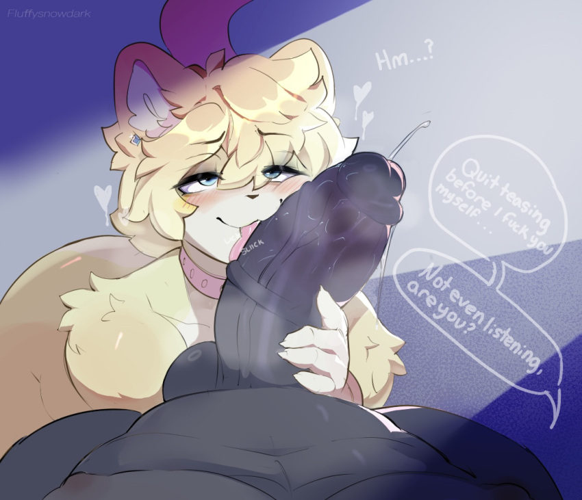 Rule 34 Ambiguous Species Anthro Balls Big Penis Blonde Hair Collar Domestic Cat Duo Ear