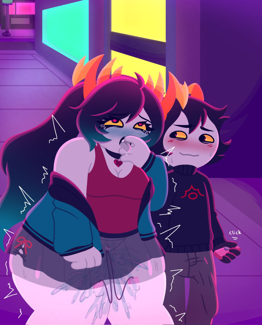 Rule 34 1boy1girl Alien Black Hair Choker Chubby Colored Skin Einjel 1151