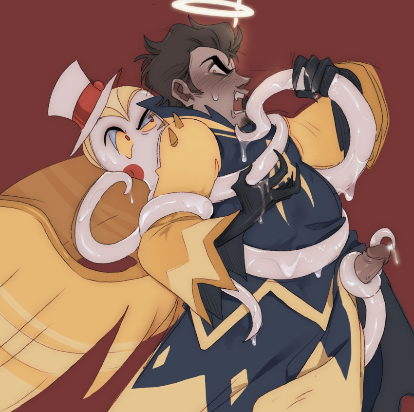 Rule 34 Adam Hazbin Hotel Angel Angel Humanoid Boner Demon Duo