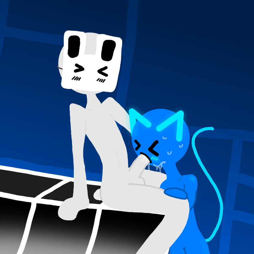 Rule 34 Aliveone Blue Cat Ears Disambiguation Cat Tail Cube 459