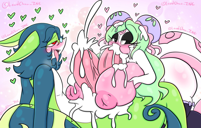 Rule 34 Anthro Big Breasts Big Penis Blush Bodily Fluids Breast Play